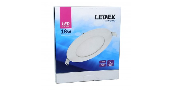 ლედ პანელი მრგვალი LEDEX LED Slim Panel Light (Round) 18w 6500K